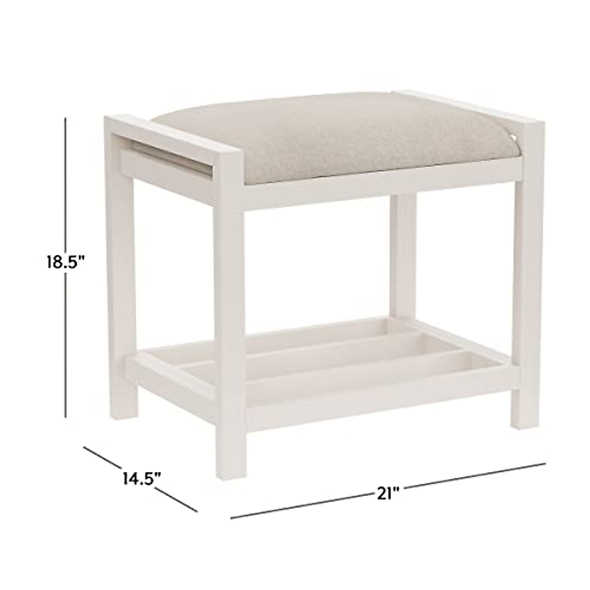 Hillsdale Furniture Amelia, White Vanity Stool