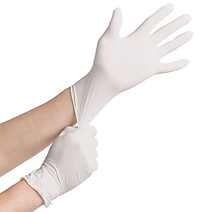 Noble 4.5 Mil Thick Powder-Free Disposable Latex Gloves For Food Service, 100-Pack, Small