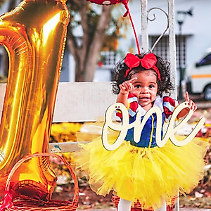 One Wooden Sign One Cutout Letter for 1st Birthday Party,One Sign One Photo Prop for Baby Shower Party Decorations,Wall Decor Table Display Baby Chair Photo Booth Props