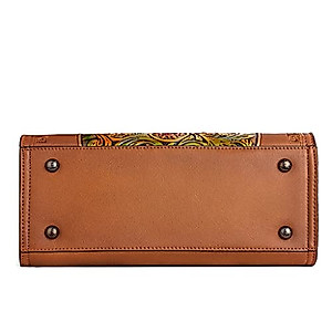 WYKDD Vintage Embossed Ladies Handbag Multifunctional Large Capacity Tote Bag Casual Ladies Shoulder Bag (Color : C, Size : 26(L)*23(H)*12(W) cm)