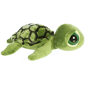 Aurora® Enchanting Dreamy Eyes™ Slide Sea Turtle Stuffed Animal - Captivating Gaze - Aesthetic Appeal - Green 10 Inches