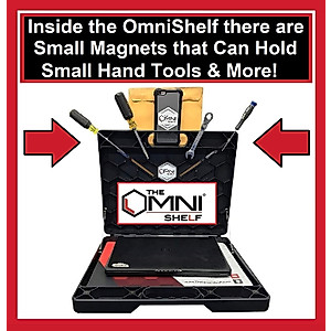 The OmniShelf Portable Workstation, Magnetic Toolbox, Laptop Stand w/ 40 lb Capacity, Hands Free Workstation, Attach to HVAC, Trucks, Walls, Poles etc. (Model # OSO1 - Magnets)
