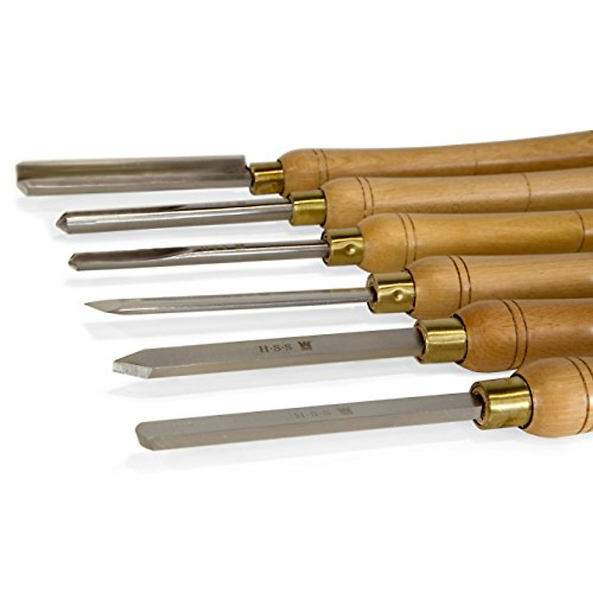 WEN CH11 6-Piece Artisan Chisel Set with 6-Inch High-Speed Steel Blades and 10-Inch England Beech Handles