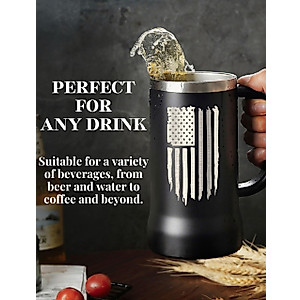 Onebttl Gifts for Men, American Citizenship Gifts for for Dad, Grandpa, Uncle, Brother, Boyriend, Husband, Stainless Steel Beer Stein Tumbler, 24oz Beer Mug with Lid
