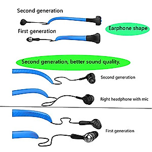 Headphones Bluetooth Waterproof for Swimming, Upgraded IPX8 Neckbands Underwater in Ear Earphone with Mic, HD Stereo Sound 8G ROM MP3 Player Earbuds Headset for Sports Running Cycling, Blue