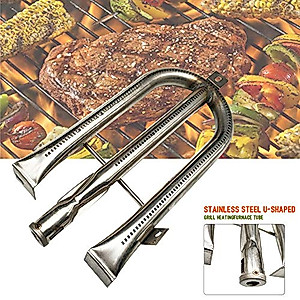 Mokia Universal BBQ Grill Replacement Tube,Stainless Steel U-Shaped Grill Heating Furnace Tube,Universal Barbecues Grills Spare Pipe Replacement Parts