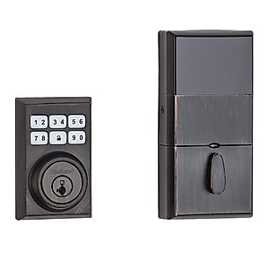 Kwikset 99100-083 SmartCode Electronic Deadbolt Featuring Smartkey Re-Key Security and Z-Wave Technology, Venetian Bronze