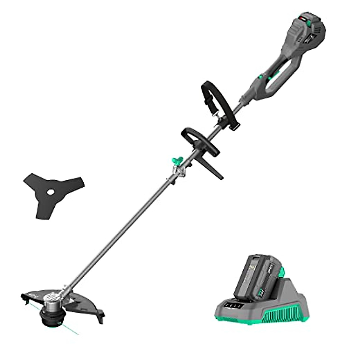 Litheli 40V Cordless String Trimmer Brushless Motor 14", Battery Powered 2 IN 1 Grass Trimmer and Brush Cutter, 2.0Ah Battery & Charger, Dual Line Bump Feed for Lawn Trimming, Brush Cutting, Lawn Care