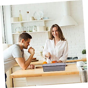 DOITOOL Flatware Tray with Lid and Drainer- Black Transparent Plastic Silverware Holder-- proof Silverware Tray for Drawer for Home Kitchen Accessories