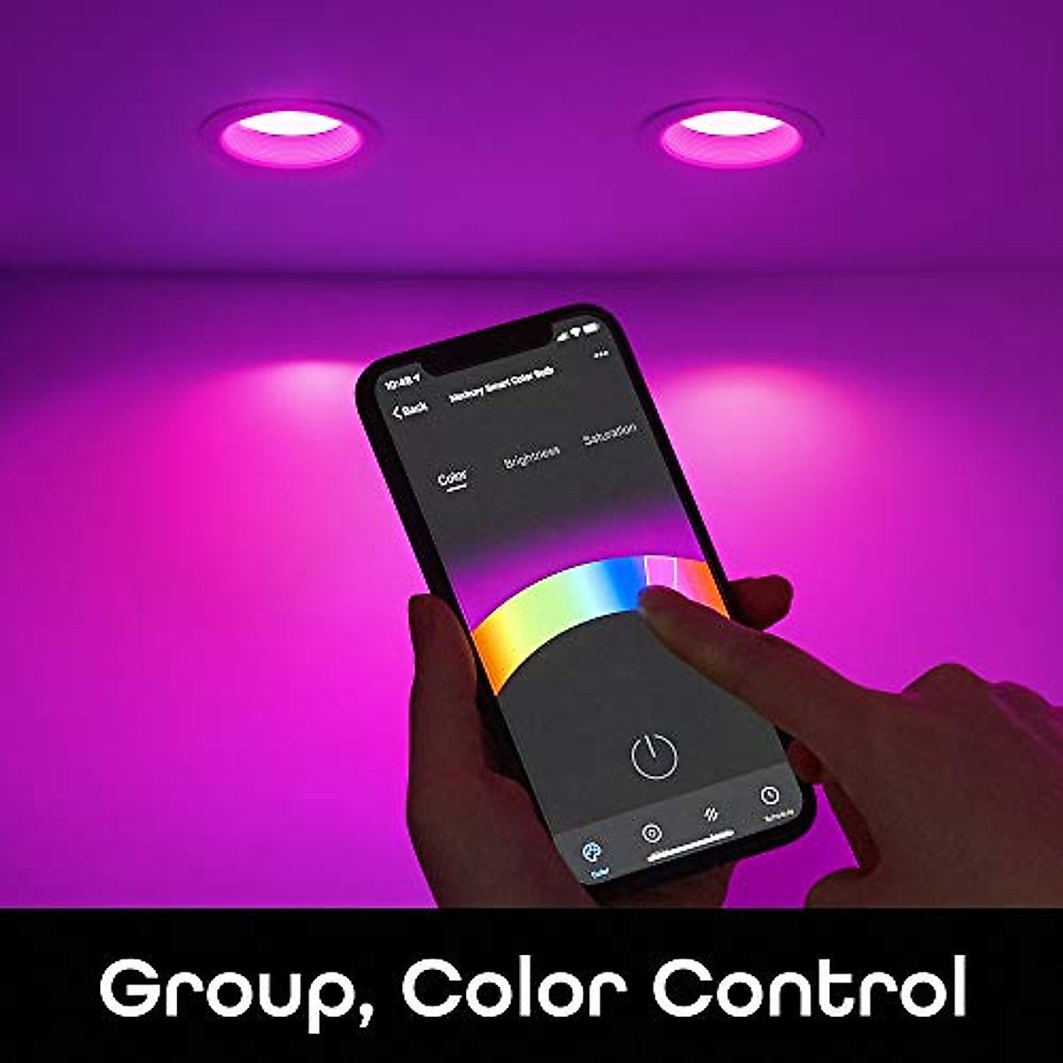 Geeni Prisma Plus Smart Wi-Fi LED Dimmable RBGW Recessed Multicolor Downlight, Works with Alexa and Google Assistant (2700-6500K) 6", 2-Pack