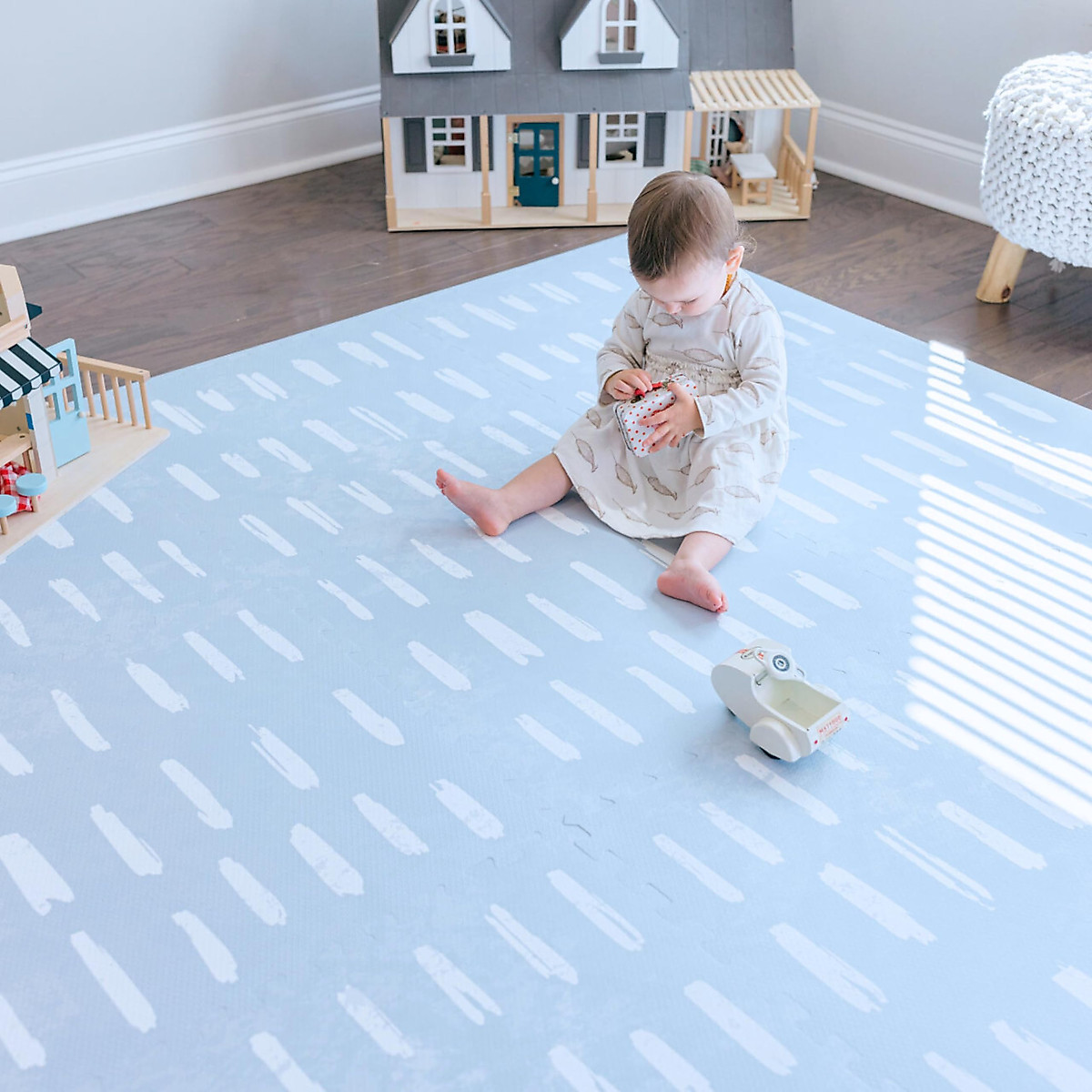 Little Landings Baby Play Mats for Floor - Shoreline (4x6ft) - Premium EVA Foam Play Mat for Babies & Toddlers - Perfect for Tummy Time, Crawling, Playroom - Stylish & Comfortable Kids Play Mat
