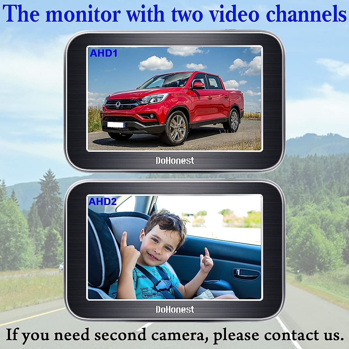 DoHonest Baby Car Mirror HD 1080P 5'' Monitor Infrared Night Vision Back Seat Infant Camera Rear Facing Carseat Wide View S04