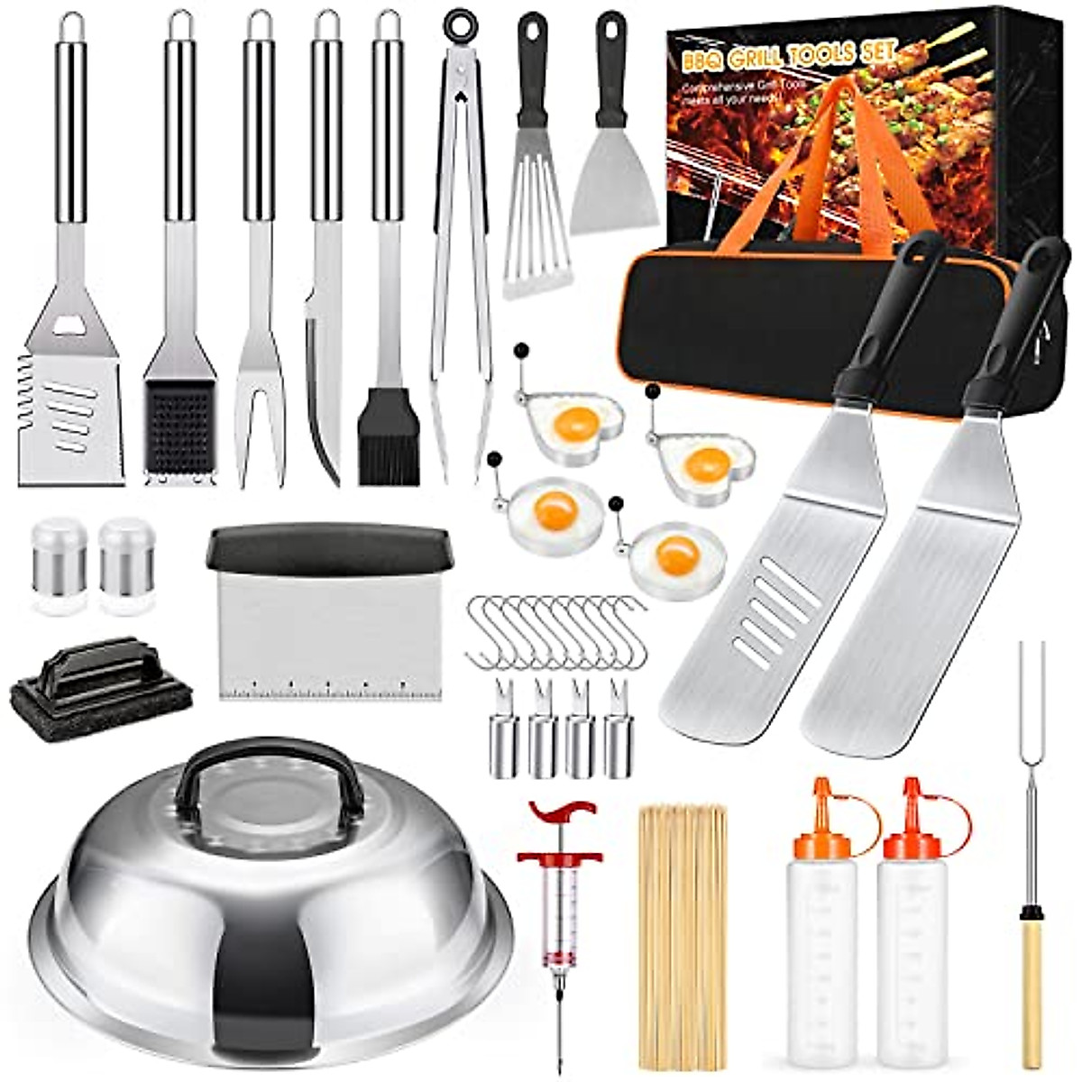 136 PCS Griddle Accessories Kit for Blackstone Camp Chef BBQ,Flat Top Grill Accessories with Basting Cover,Professional Grilling Gift for Men and Women,Perfect for Camping Backyard Barbecue
