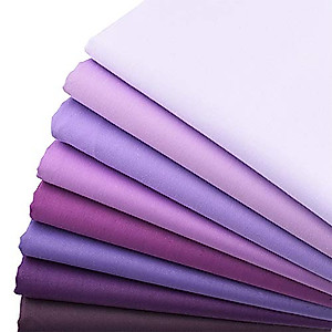 Hanjunzhao Solids Purple Fat Quarters Fabric Bundles, Pre-Cut Quilting Fabric for Sewing Crafting, 18 x 22 inches(Purple Solid)