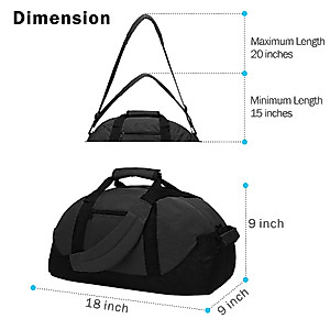 BuyAgain Duffle Bag, 18" Travel Carry On Sport Duffel Gym Bag with Top Handle For men Or Women