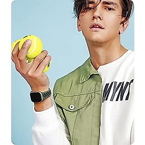 Keponew Compatible with Apple Watch Band 44mm Men,Compatible with Apple Watch Band 45mm Men,Compatible with Apple Watch Band Men,iWatch bands 44mm 45mm 49mm 40mm 38mm 41mm for Ultra1&2/SE/Series 9 8 7 6 5 4 3 2 1,Sport Breathable Soft Silicone Strap