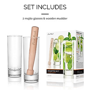 Final Touch Mojito Glass & Muddler Set (FTA1835)