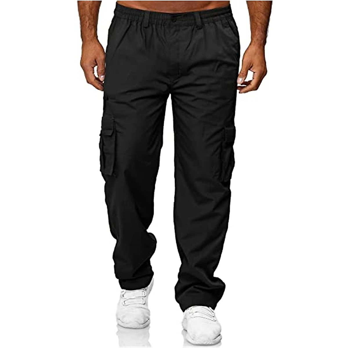 EndoraDore Men's Multi-Pocket Pants Outdoor Cargo Jogger Pant Work Hiking Tactical Loose Straight Trousers Sweatpants