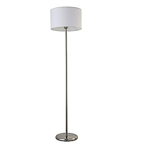 Amazon Basics Floor Standing Lamp with LED Bulb - 13.7" x 13.7" x 56.8", White Shade