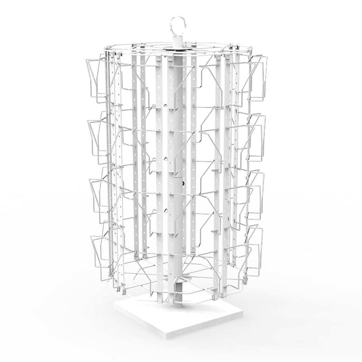 FixtureDisplays® Up to 32 Adjustable Pockets Display Rack, Greeting Post Card Christmas Holiday Spinning Rack Stand, Pocket Size: 4.5-7.6" Wide, 5.8" and Up Tall, 8 Sided, 11602-O-BLK-NPF