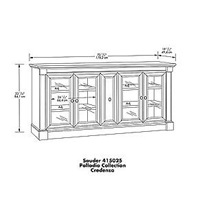 Sauder Palladia Credenza, For TV's up to 70", Select Cherry finish