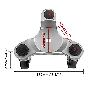 QWORK 4 pcs 6" Steel Tri-Dolly, 200 lbs Load Capacity, Great for Moving Furniture & Appliances, Durable and Easy to Use