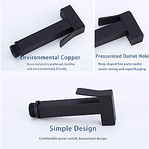 Black Handheld Bidet Toilet Sprayer,Brass Cloth Diaper Sprayer for Toilet with Hot And Cold Water, Wall Mounted Bidet Attachment for Toilet,B