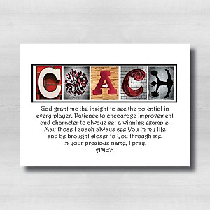 Cheerleading Coaches Prayer, Cheer Coach, Religious Gift, 8x10 print PRINTED on PHOTO paper