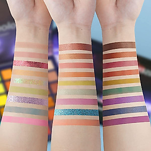 BAISEN DIARY 54 Colorful Eyeshadow Palette, Neon Shimmer Matte Glitter Eye Shadow Natural Naked Colors Makeup Eyeshadow Waterproof Long Lasting Highly Pigmented Gift Set Make Up Palletes