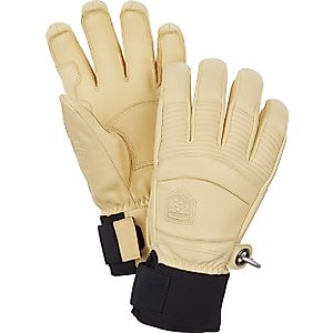 Hestra Leather Fall Line - Short Freeride 5-Finger Snow Glove with Superior Grip for Skiing, Snowboarding and Mountaineering - Natural Brown - 8