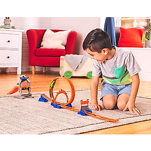 Driven by Battat – Toy Car Stunt Playset – 16Pc Toy Racing Loop Set – Race Car Toys and Playsets for Kids – Pullback Car – 3 Years + – Stunt Jump Extreme (16pc)