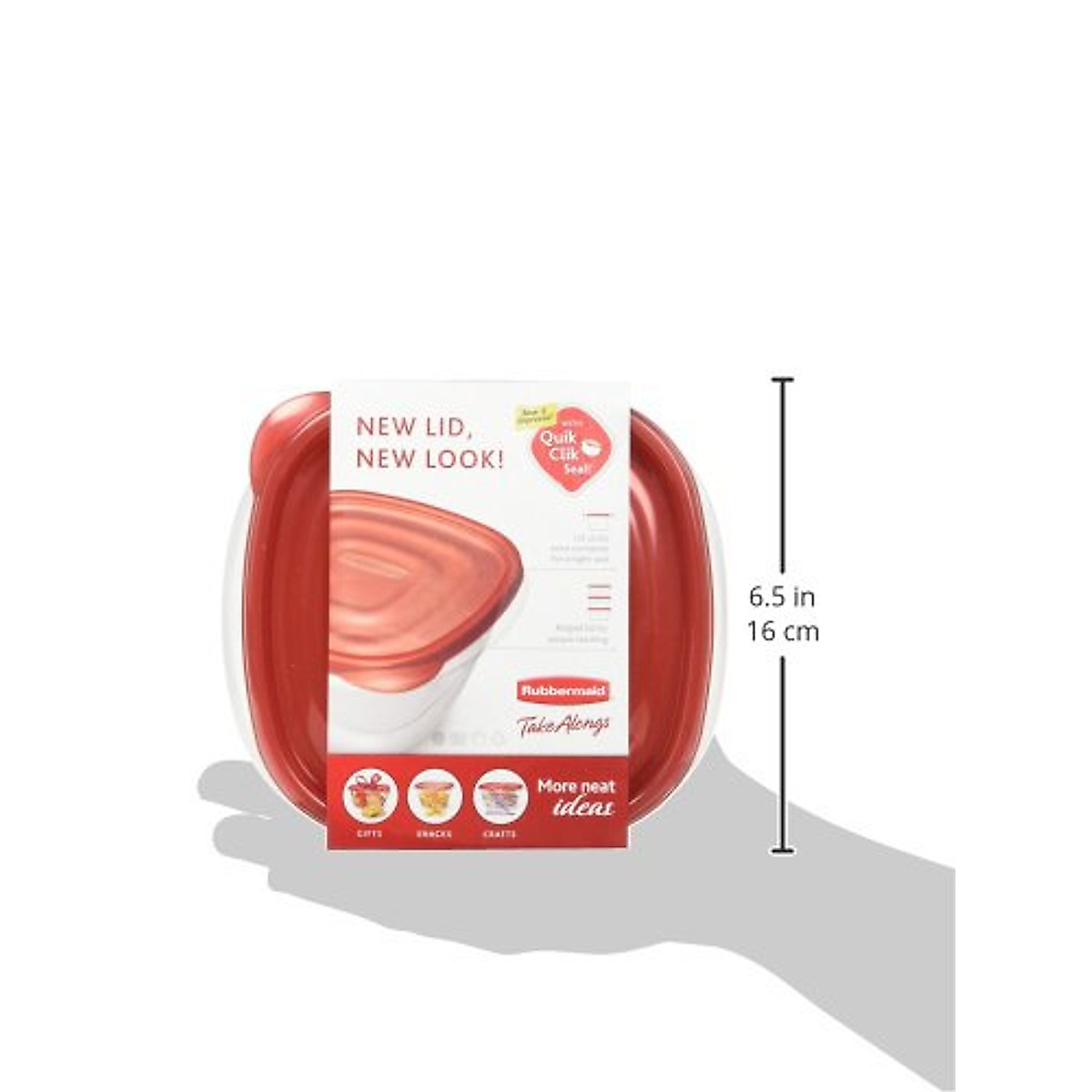 Rubbermaid TakeAlongs Sandwich Food Storage Containers, 2.9 Cup, Tint Chili, 4 Count