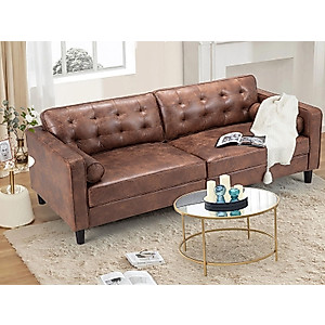 YODOLLA 84.2” Faux Leather Sofa 3.2