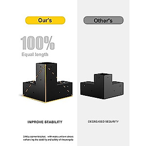 ZEKOO Pergola Kit Slotted Design Outdoor Pergola Brackets with End Cap Corner, 3-Way Right Angle Corner Bracket with 4 Post Base for Wood Lumber 4x4 (Actual: 3.5"x3.5")
