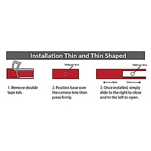 C-SLIDE Webcam Laptop Privacy Cover 3 Pack – Thin Sliding Laptop Cam Blocker, Black, 1” x 0.35” and 1mm Thick - Thin Cam Blocker for Computer, Tablet, Mac, Dell, Lenovo, HP, iPad, Chromebook