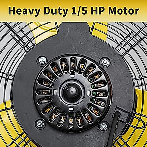 HiCFM 5000 CFM 20 inch Orbital Remote Control Wall Mounted Fan, 1/5HP Motor, Manual & Remote Operation, Timer, Oscillation & Tilting, 3 Speed, 9ft Power Cord Industrial and Commercial- UL Listed