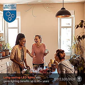 SYLVANIA LightSHIELD BR30 Germicidal LED Light Bulb, 9W=65W, 10 yr, Dimmable, 650 lm, 5000K, Daylight - 2 Pack (41070)