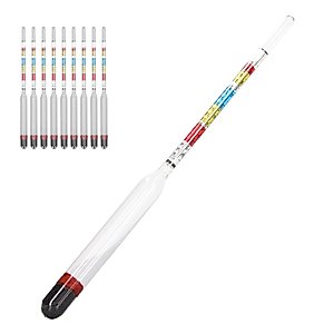 Garosa 10Pcs Triple Scale Hydrometer Home Brewing Meter Hydrometer Alcohol Home Brewing Beer Liquid Hydrometer Test Jar Household Supplies