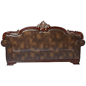 Homelegance 9815-3 Croydon Traditional Two-Tone Sofa, 86"W, Brown PU Leather