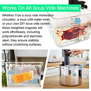 MOMODA Sous Vide Magnet Clips - Ensure Perfectly Cooked Meals with These Food Grade Silicone-Coated Sous Vide Magnets! Keep Bags Submerged & Prevent Floating - Pack of 12
