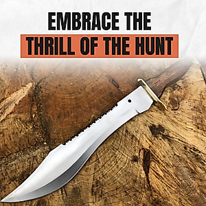 Hunting Knife - 12" Fixed Blade Hunting Knives with Sheath - Razor Sharp Fixed Blade Knife Crafted from Stainless Carbon Steel with Walnut Wood Handle - Handmade Survival Knife by Perking Knife