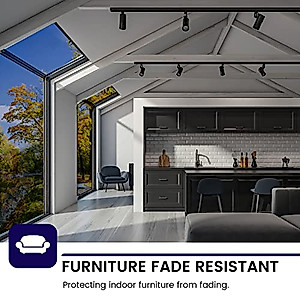 Crafts Graphy Window Film One Way Daytime Privacy Mirror Film, Non-Adhesive Static Cling, Heat Control Sun Blocking Anti UV Reflective Window Tint for Home and Office, Silver, 23.6 Inch x 6.5 Feet