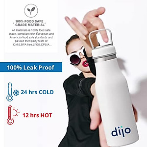 DIJO Insulated Water Bottle (White)