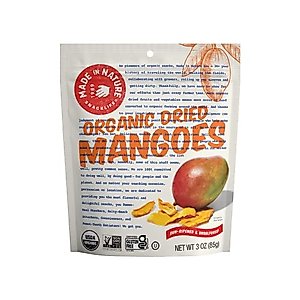 Made in Nature Organic Dried Fruit, Mangoes, 3oz Bags (6 Count) – Non-GMO, Unsulfured Vegan Snack