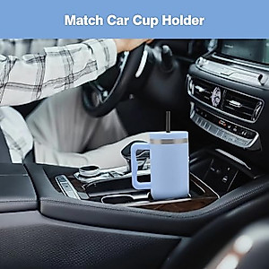 Jahao 40 oz Tumbler with Handle and Straw Lid, Stainless Steel Tumblers with Straw, Insulated Cup Water Bottle Travel Mug Coffee Cup, Spill Proof Leak Proof Tumbler 40 Ounce for Hot Iced Cold - Camel