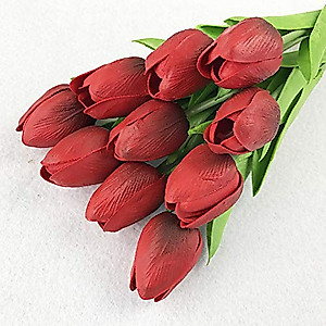 shlutesoy Artificial Flower, 1 Bouquet Artificial Tulip Home Garden Wedding Flower Arrangement Desktop Decor - Light Pink 5pcs