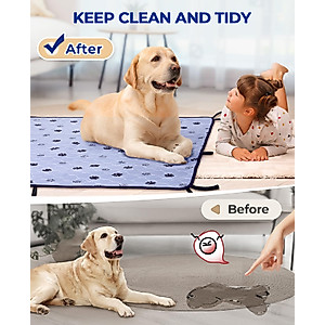 Fostanfly Washable Pee Pads for Dogs, 2 Pack 28''*34'' Large Ultra-Absorbent and Leak-Proof Reusable Potty Training Pads Puppy Pads Dog Pee Pads for Dogs and Cats of Add 8 Lanyards
