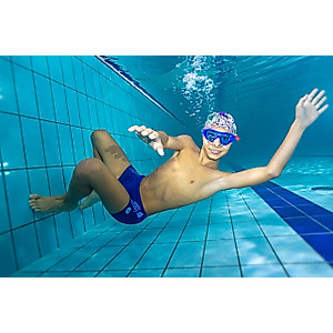 ARENA Unisex Youth The One Junior Swim Mask Fitness Swim Goggles for Boys and Girls Ages 6 to 12 Non-Mirror Lens Perfect for Summer Pool, Blue/Red