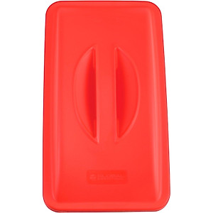 Global Industrial Solid Lid w/Handle for 23 Gallon Slim Trash Can, Red