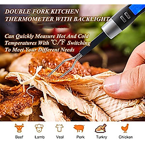 Meat Thermometer, Digital Thermometer Grill Fork, for Meat BBQ